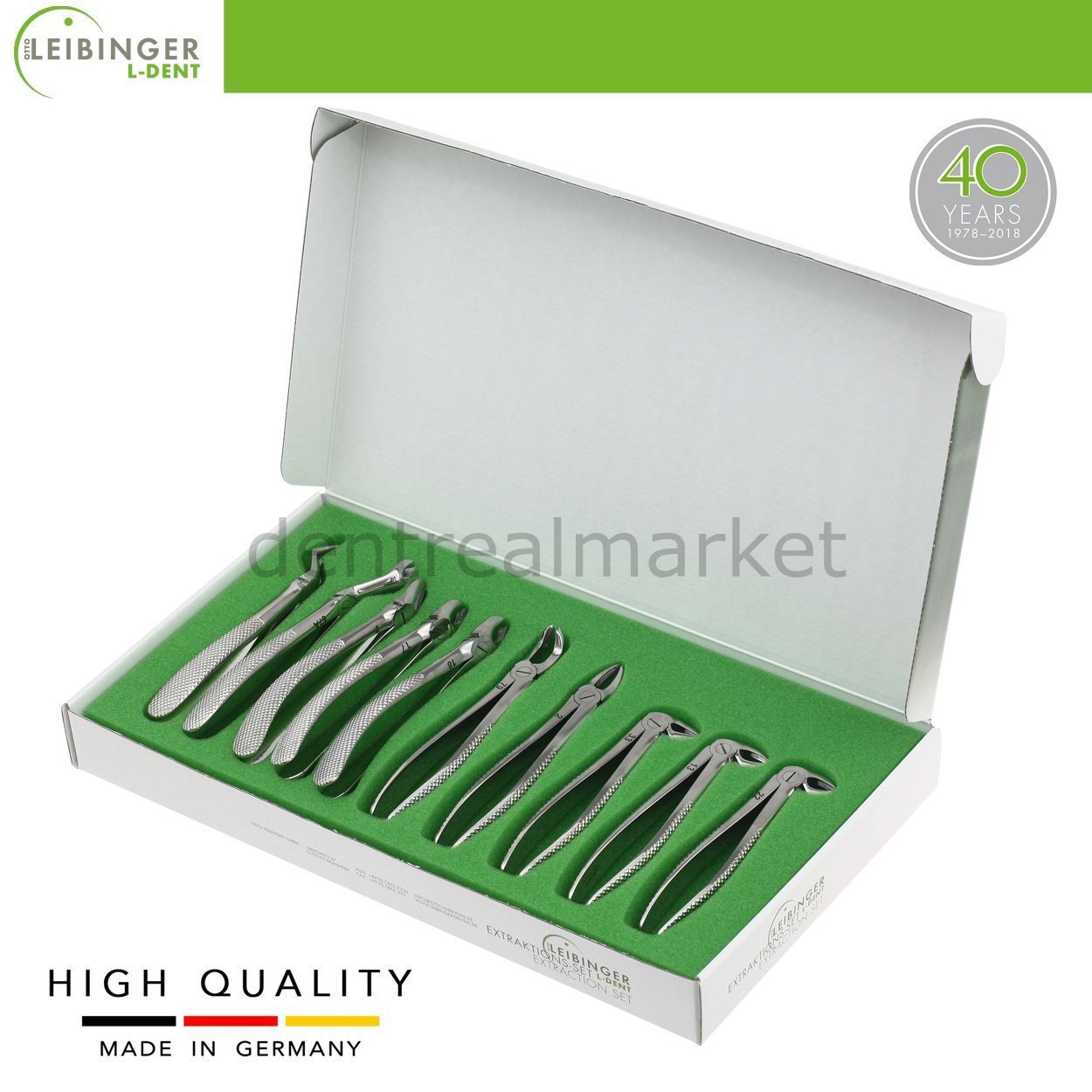 Leibinger - Adult Tooth Extraction Forceps Kit - English Pattern ...